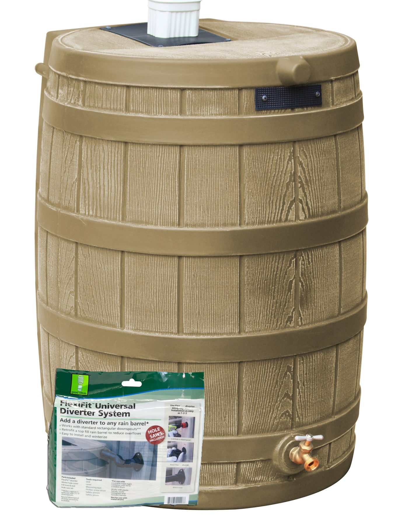 Rain Wizard 50 Gallon Rain Barrel with Diverter Kit – Good Ideas